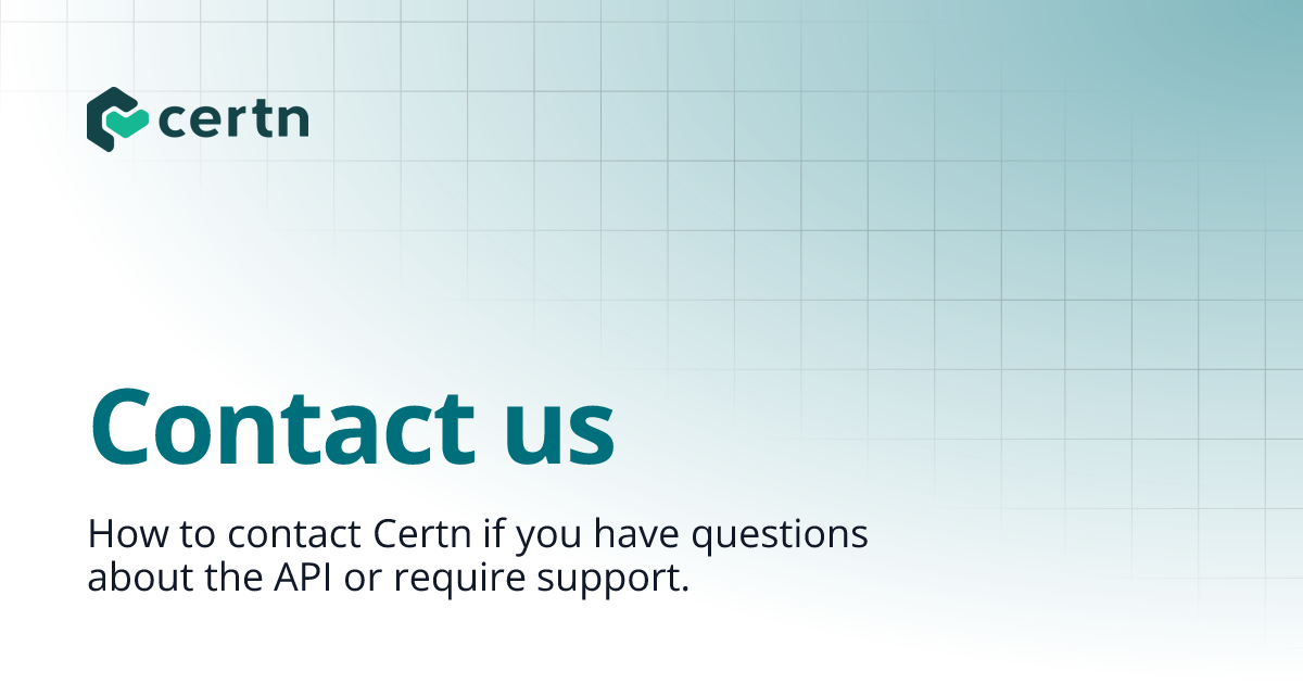 Contact us | Certn API v 1.0 | Certn