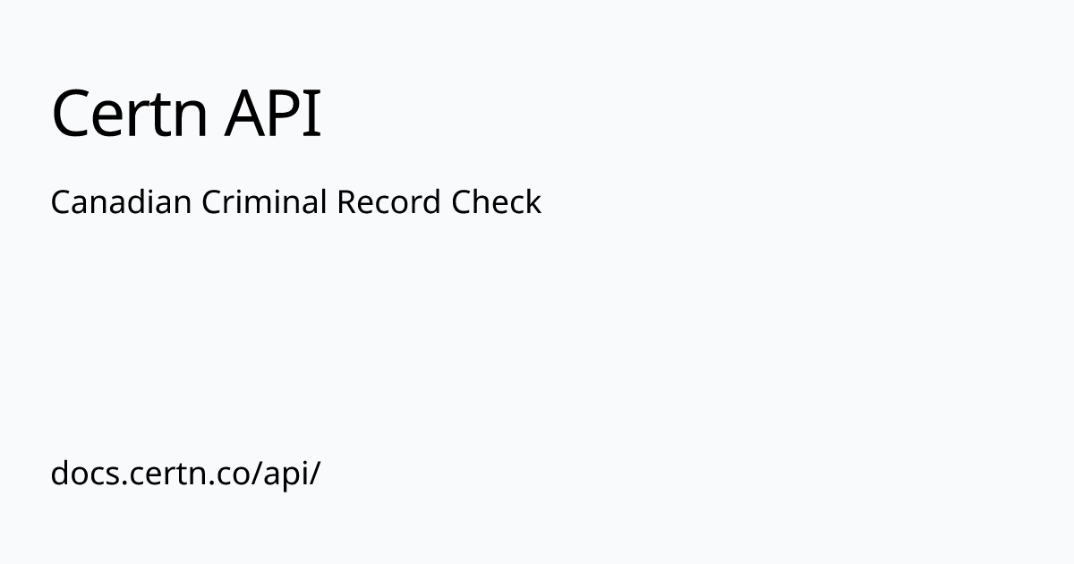 Canadian Criminal Record Check | Certn